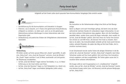 Trainingsspiel: Party-Insel-Spiel (Tool)